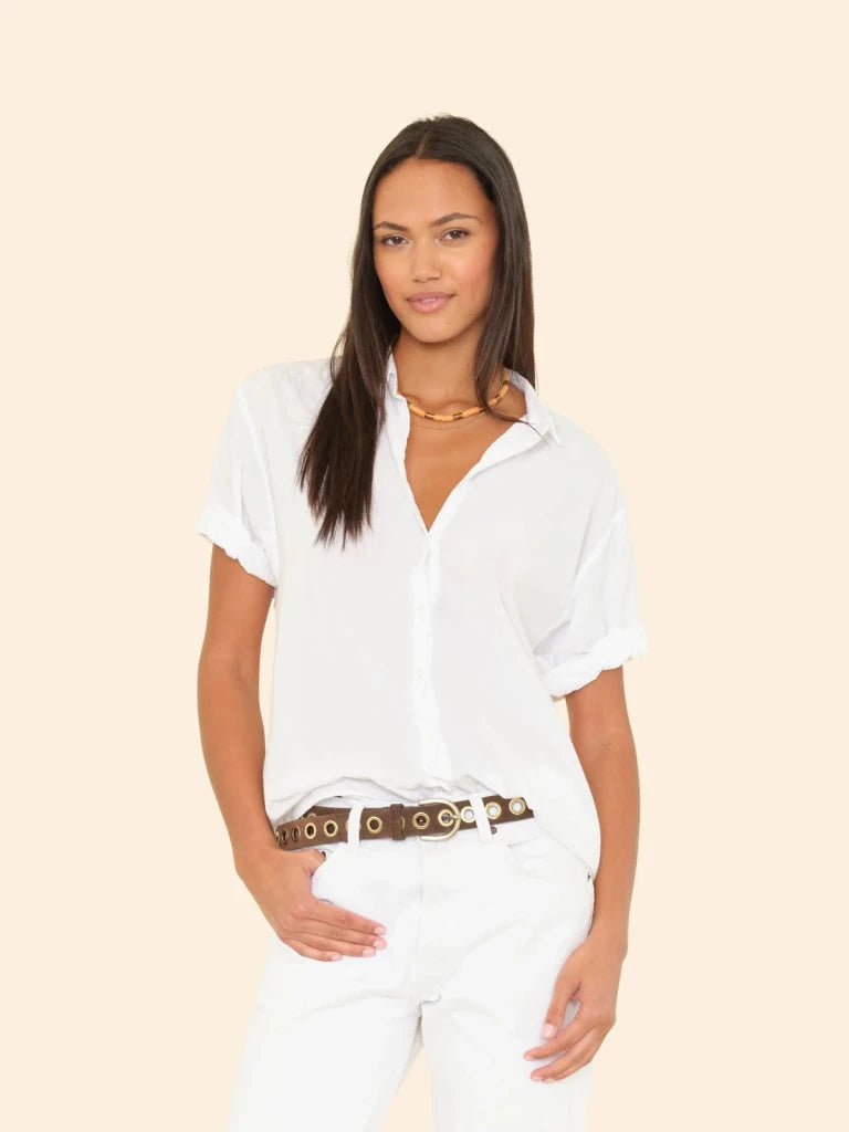 XIRENA-Channing Shirt White – Splurge Women’s Casual Clothing & Accessories