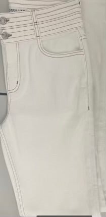 DEREK LAM-Crosby High Rise Flare with Waistband Detail Off White ...